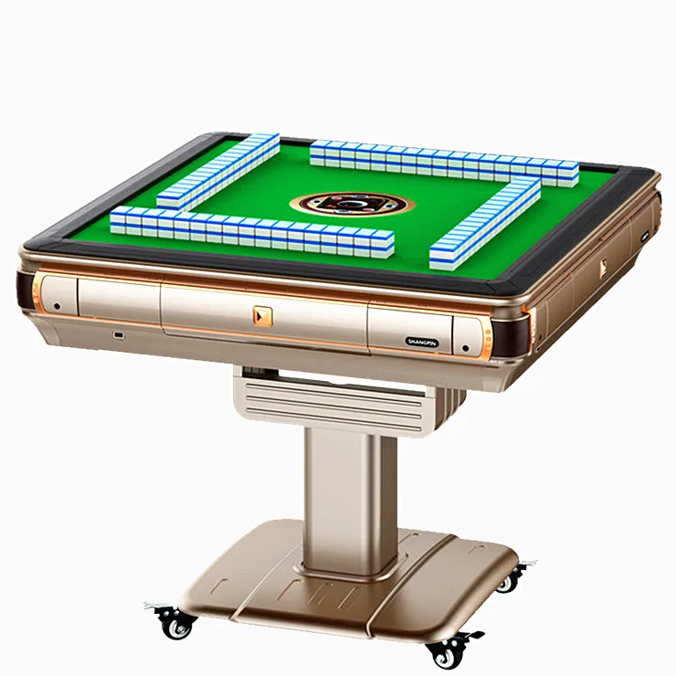 Electric Mahjong Table with Pulley Base for Mahjong Games & Dining