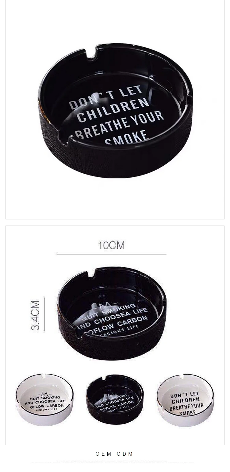 Round Ashtray Custom Logo Printed Ceramic Ashtray,Hotel Porcelain For ...