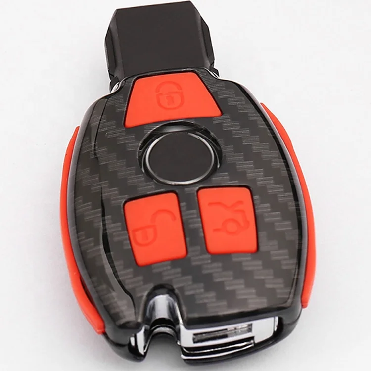 Carbon Fiber Smart Remote Key Fob For Mercedes Benz C E S M Cls Clk Glk ...