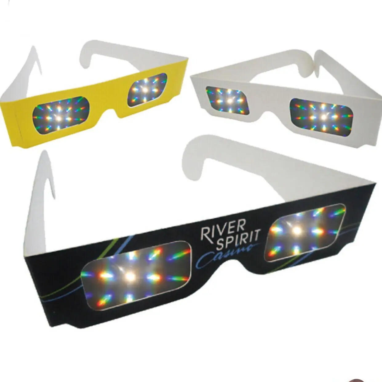 Customized Paper Diffraction Glasses Rave Paper Glasses Heartspiral Total 9 Holographic Effects