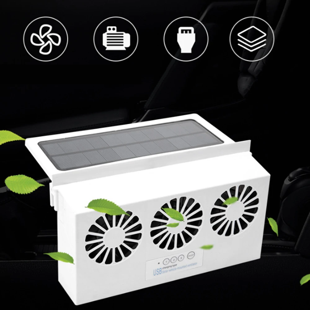 Solar Powered Rechargeable Car Cooler Front/rear Window Radiator ...