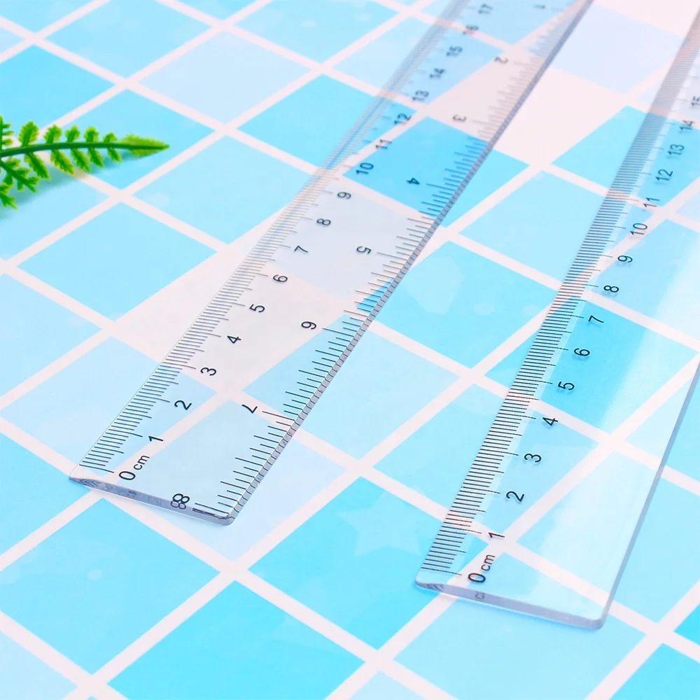 8 Inches Plastic Ruler 20cm Clear Straight Ruler Plastic Measuring Tool ...