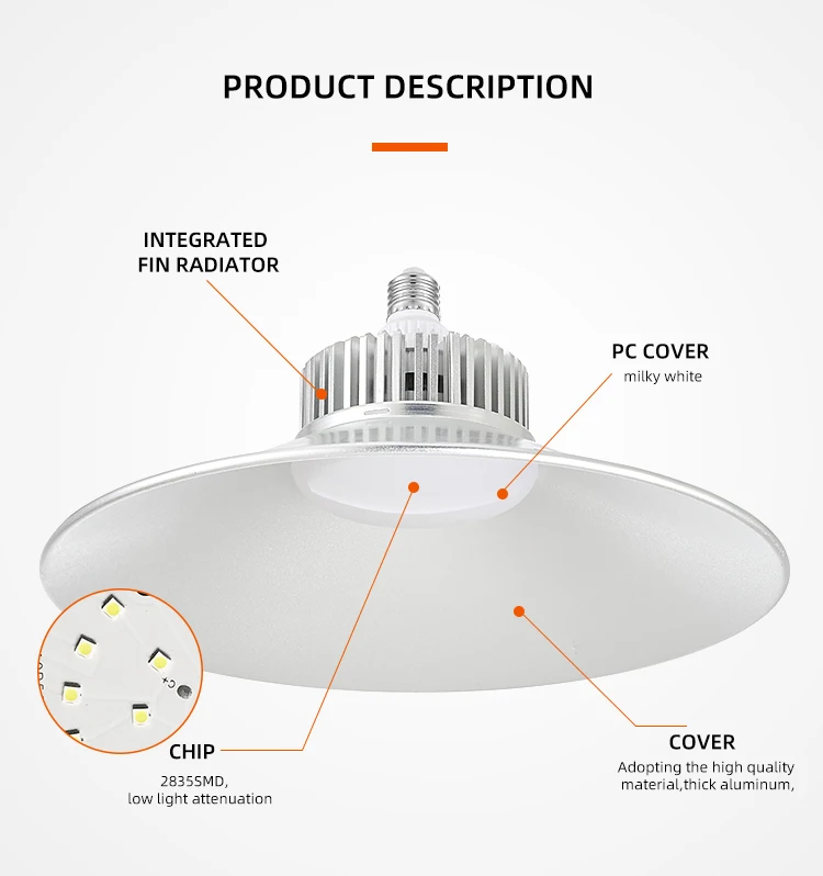 Good Price Indoor Warehouse Fixture 100w 70w 50w 30w E27 E40 Led High ...