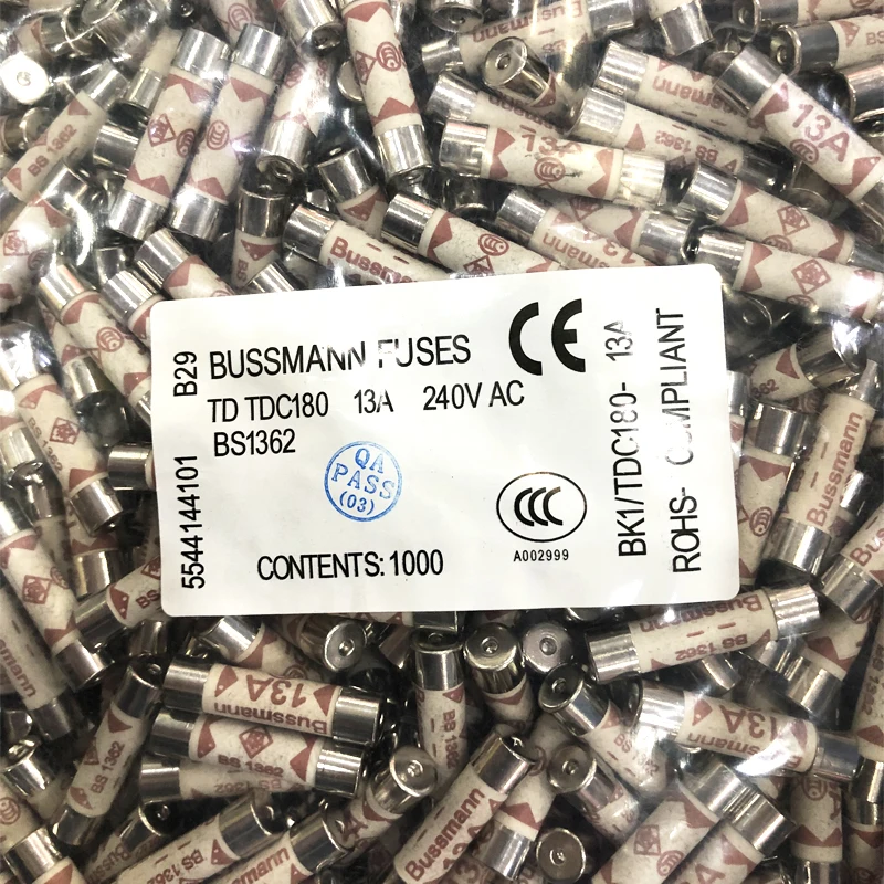 Tdc180-13a Bs1362 13amp 240v 6x25mm Ceramic Fuse Original Bussmann Fuse ...