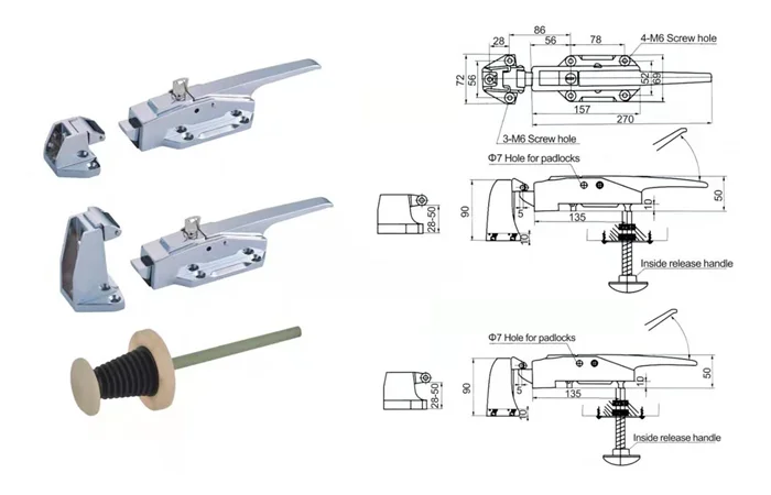 High Strength Zinc Safety Latch Door Cam Locks For Cold Storage Room ...