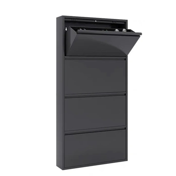 Modern Steel Shoe Cabinet Household Wall Hanging Shoe Rack Simple Space ...