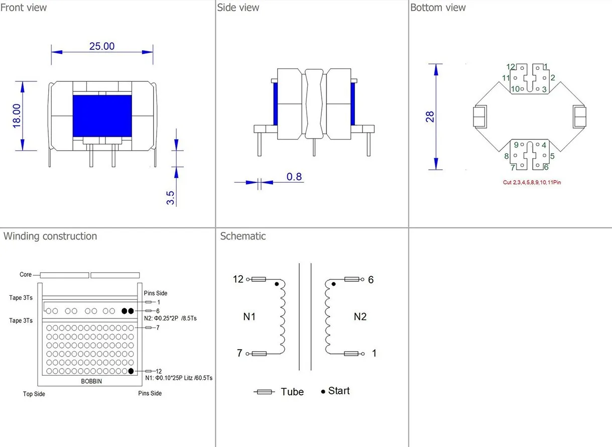 Pc40 Ferrite Core Rm6 Rm8 Rm10 Rm 12 High Frequency Power Transformer ...
