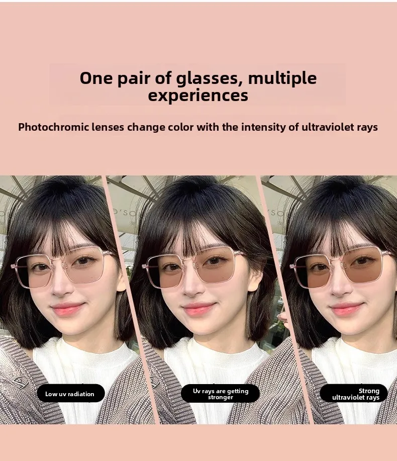 Ultra-Light Trendy Color-Changing Anti Blue Light Glasses for Women ...