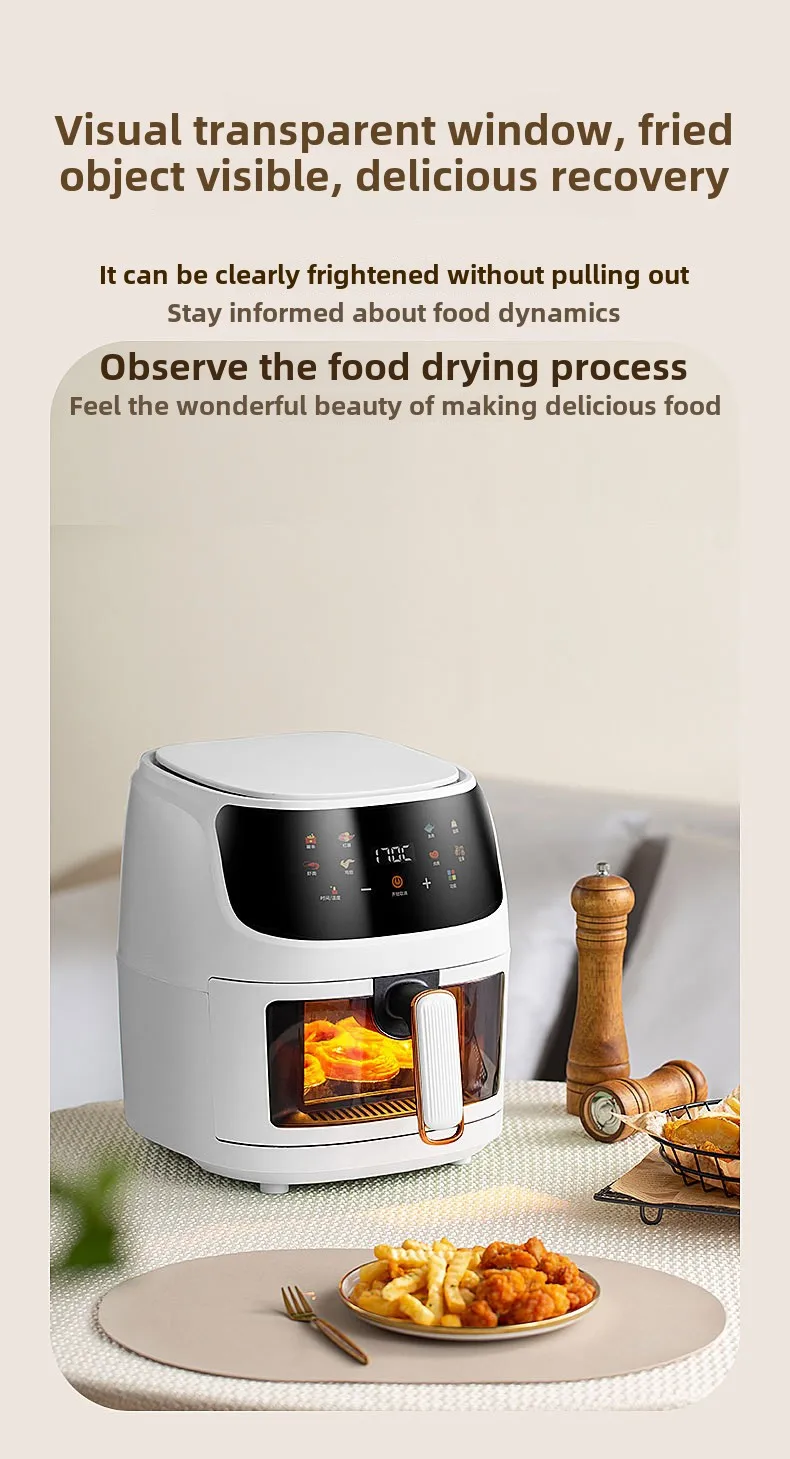 Smart 8-Liter Visual Air Fryer Color Screen Touch Household ...