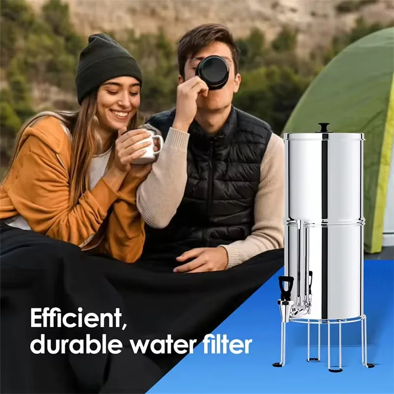 Gravity Water Filter Ceramic Water Purifier Activated Carbon Rod Drink ...