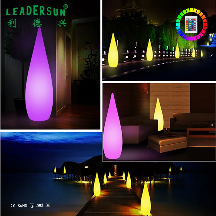 Modern Cordless Waterdrop Shape RGB LED Garden Lamp
