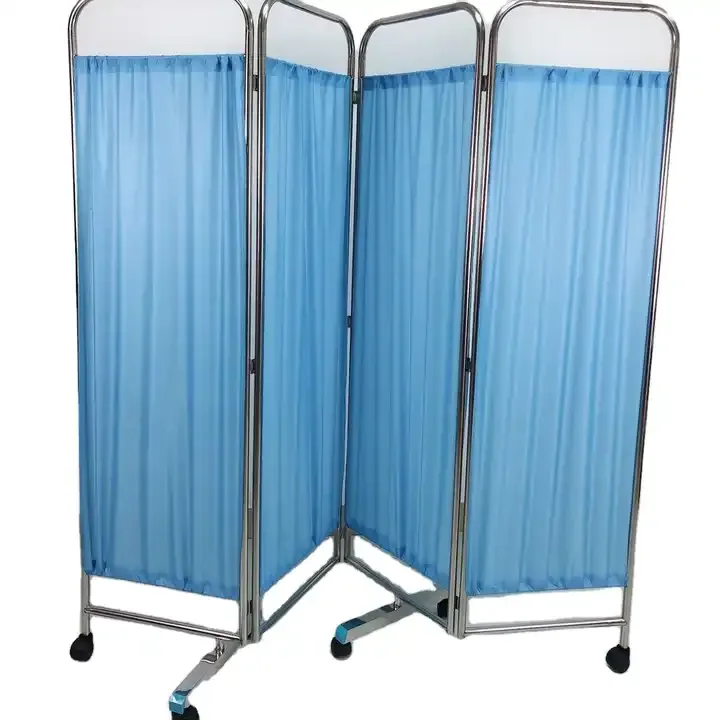 Folding Privacy Locker For 4-panel Stainless Steel Frame Hospital Ward ...