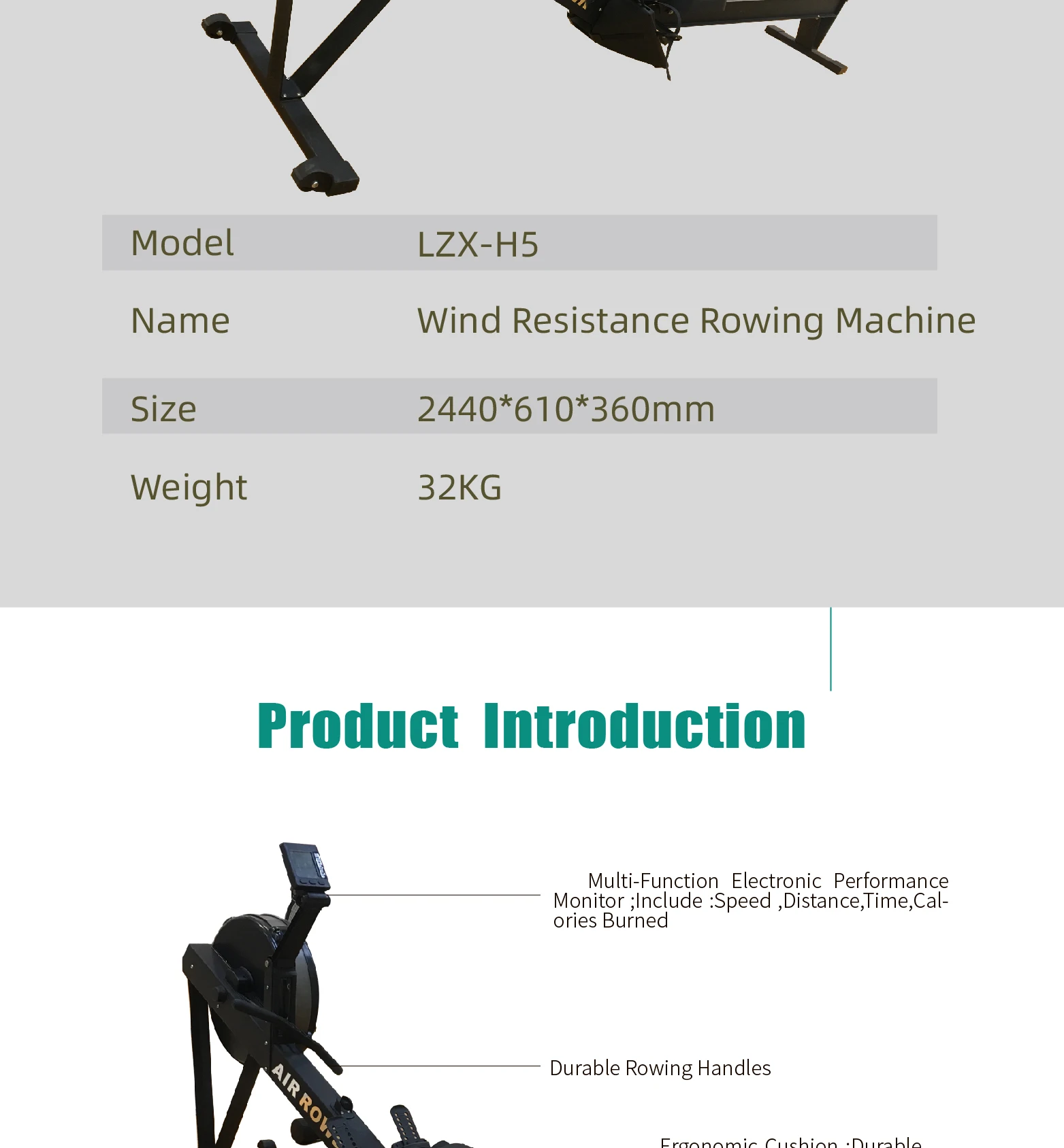 Gym Equipment - Wind Resistance Rowing Machine for Cardio