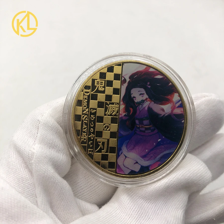 Japan Anime Demon Slayer Coin Gold Plated Coins Commemorative ...