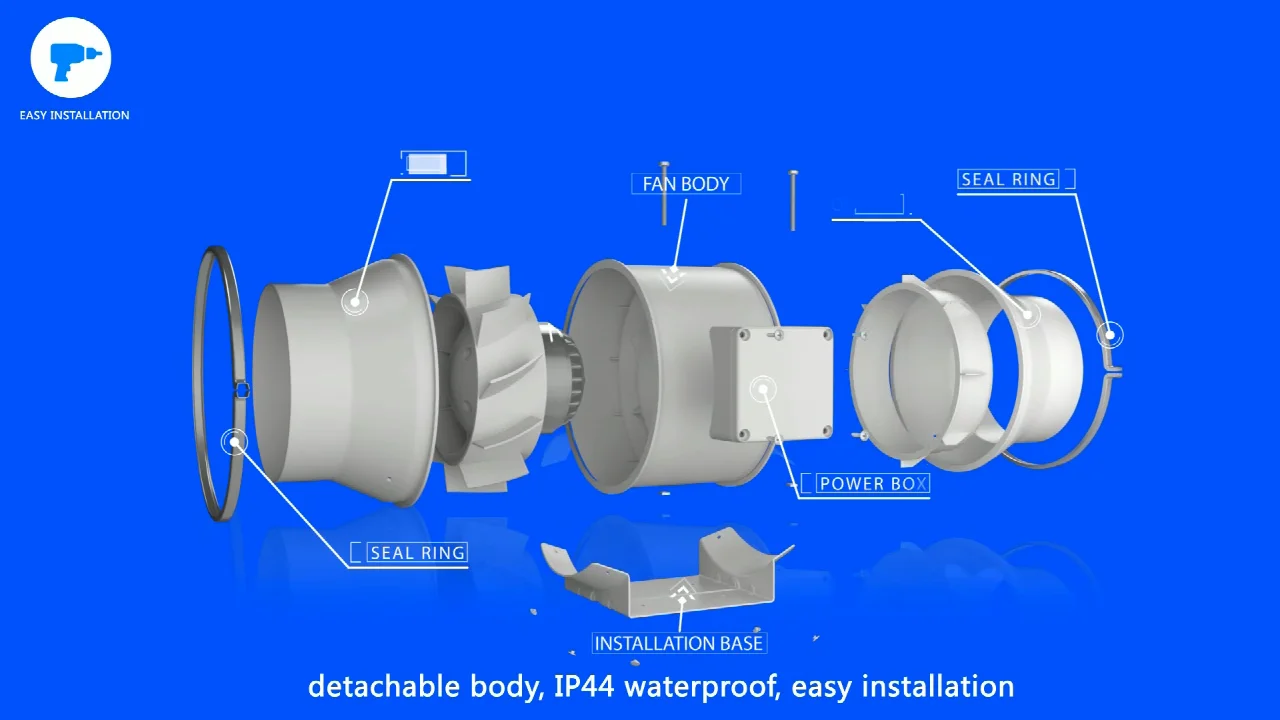 50mm Timer Low Noise Mixed Flow Inline Bathroom Trade Assurance Covered ...