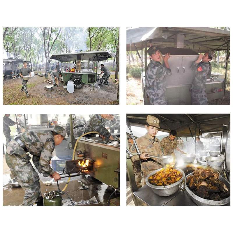 Food Cooking Military Mobile Kitchen Trailer For 150 Persons - Buy ...