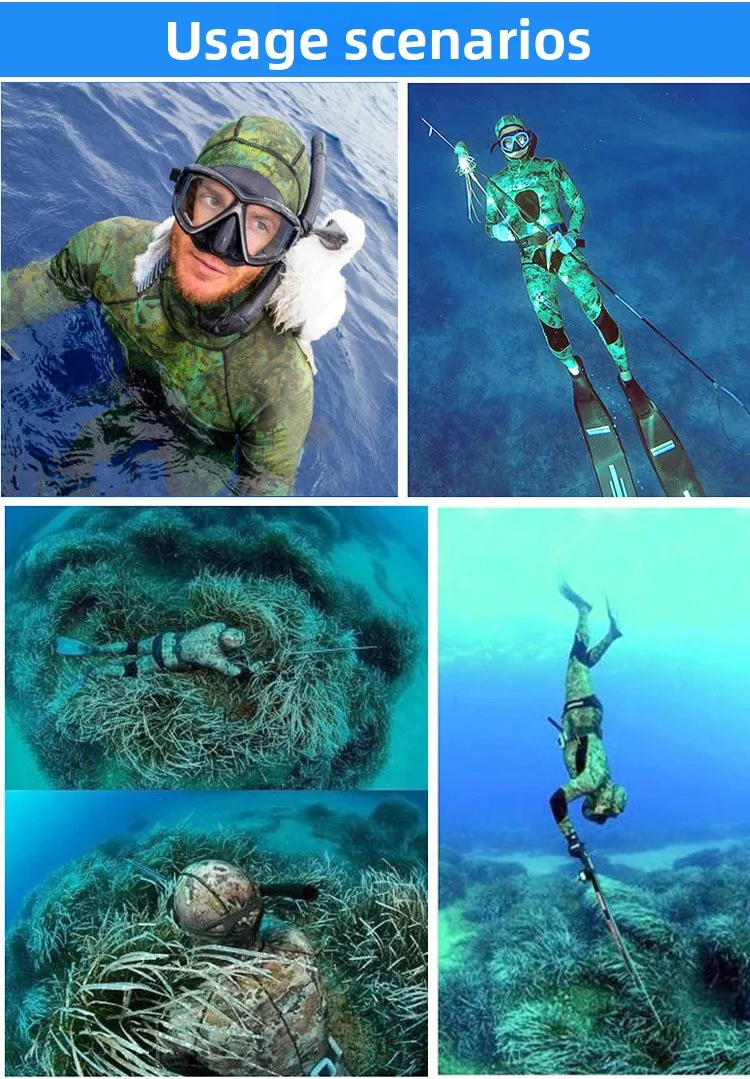 3.5mm Neoprene Free Diving Outdoor Camouflage Hooded Warm Split Fishing ...