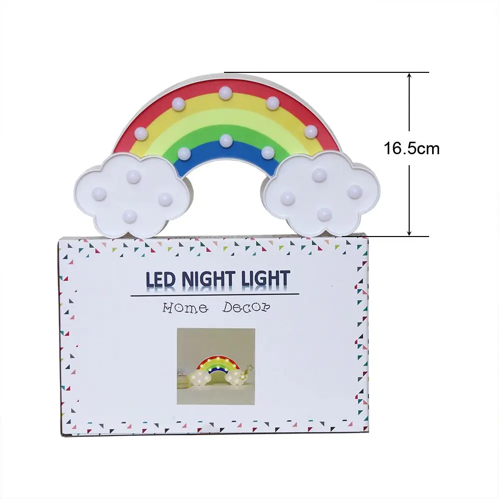 Rainbow Led Night Light Battery Powered Wall Lamps For Kids Children ...
