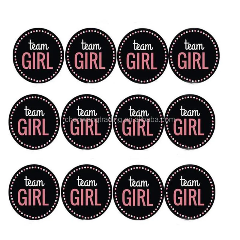 Team Boy and Team Girl Labels for Baby Shower Gender Reveal