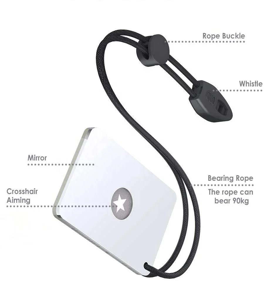 SOS Emergency Rescue Survival Reflective Mirror with Whistle