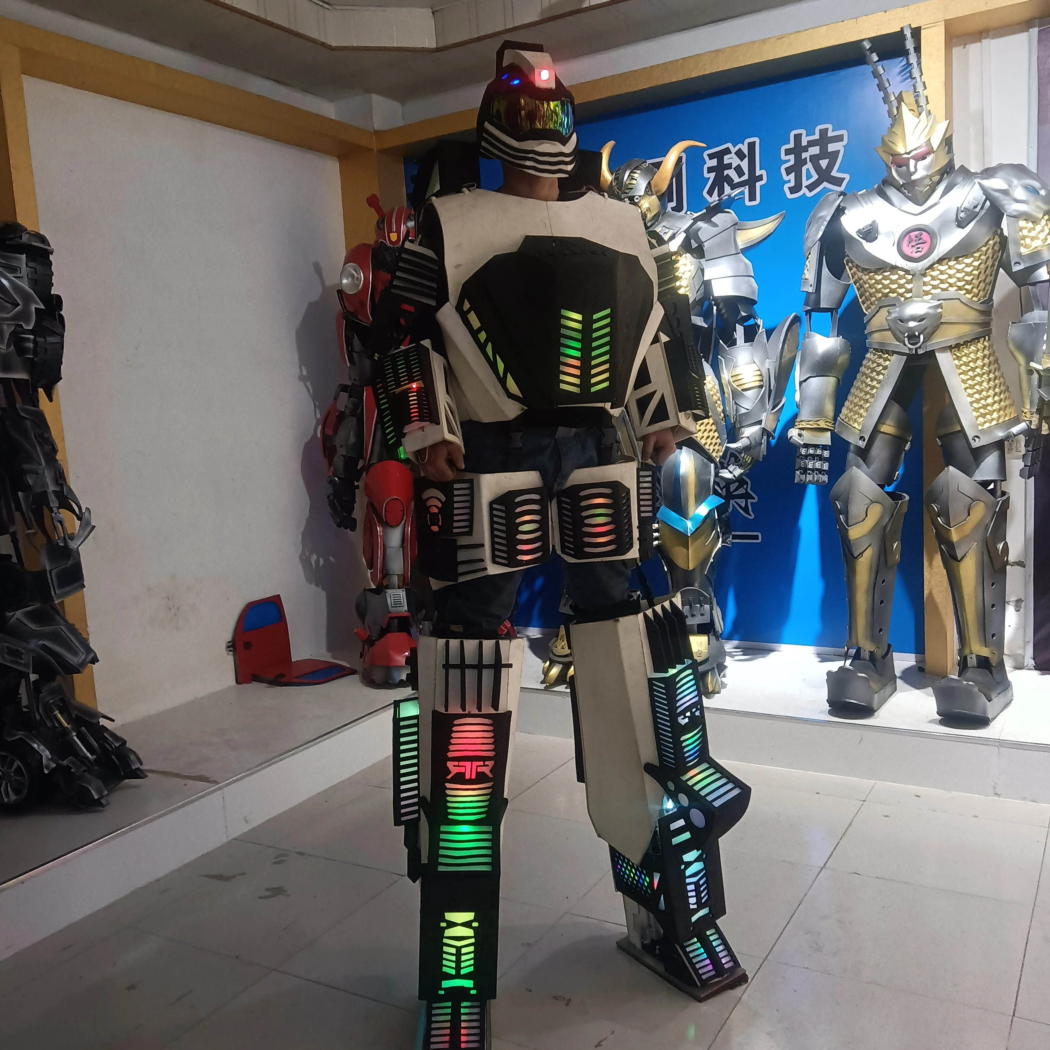 2024 New Led Robot Dance Costumes Stilts Walker Led Robot Costume Adult ...