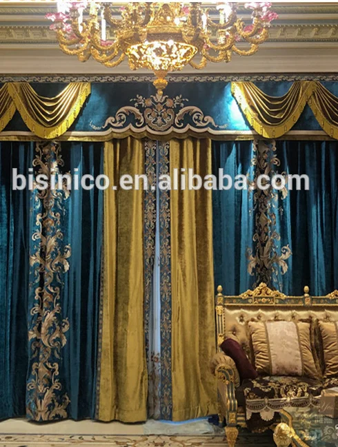 Luxury Rococo Style French Windows Glass Door Embroidery Decorated ...