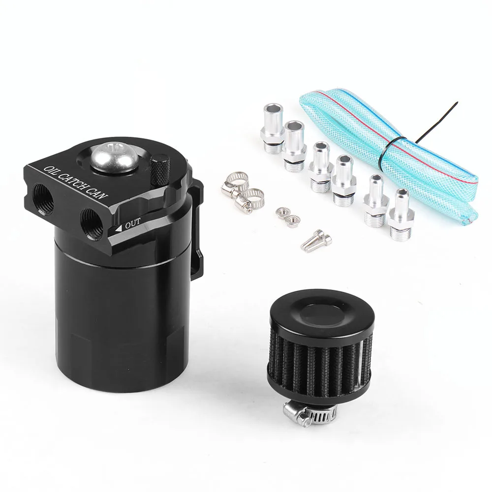 Baffled Aluminum Oil Catch Can Reservoir Tank - Universal