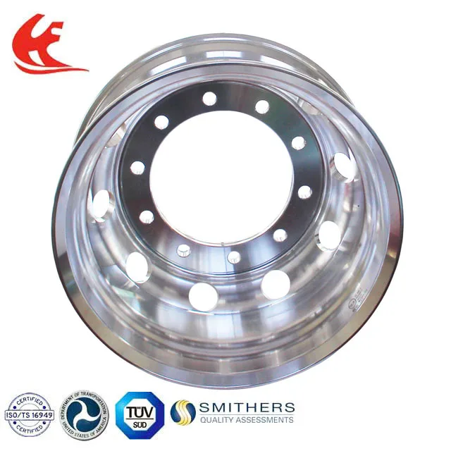 Custom Aluminum Wheel Rim Tubeless Truck Rims 22.5x9.00 Tire Size 12r22 ...