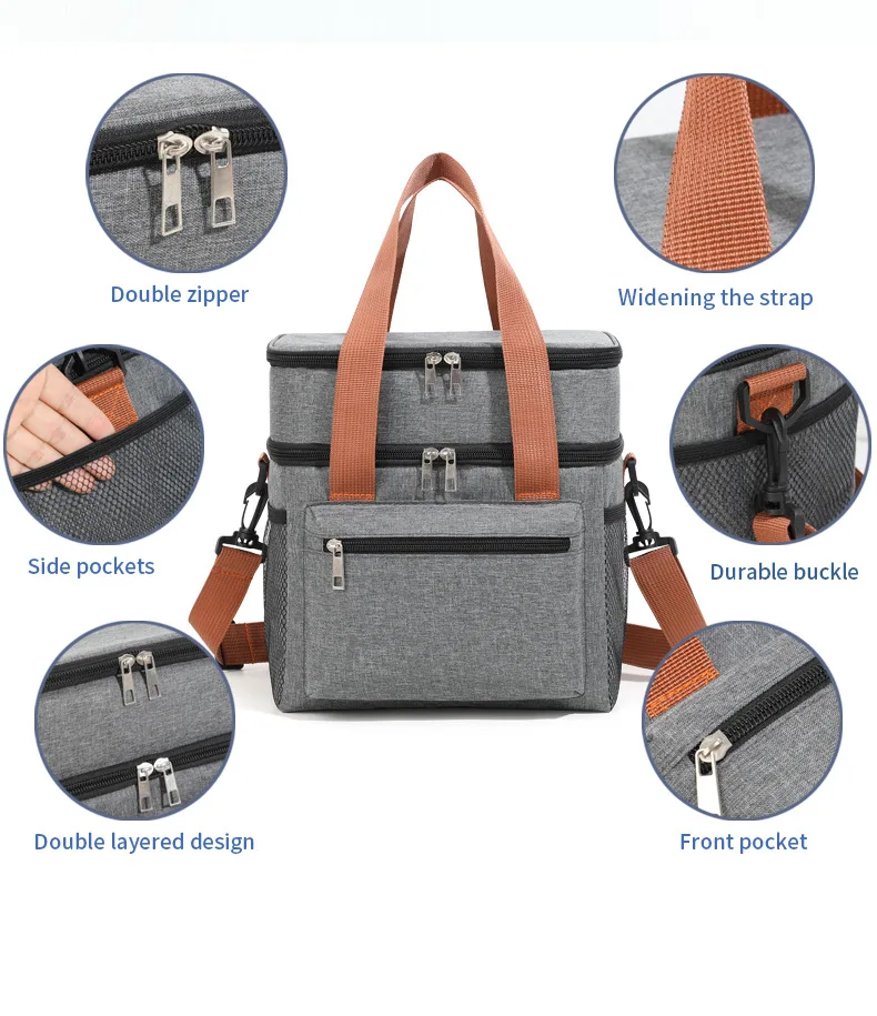 Durable Double Layer Lunch Bag - Perfect for Outdoor Camping