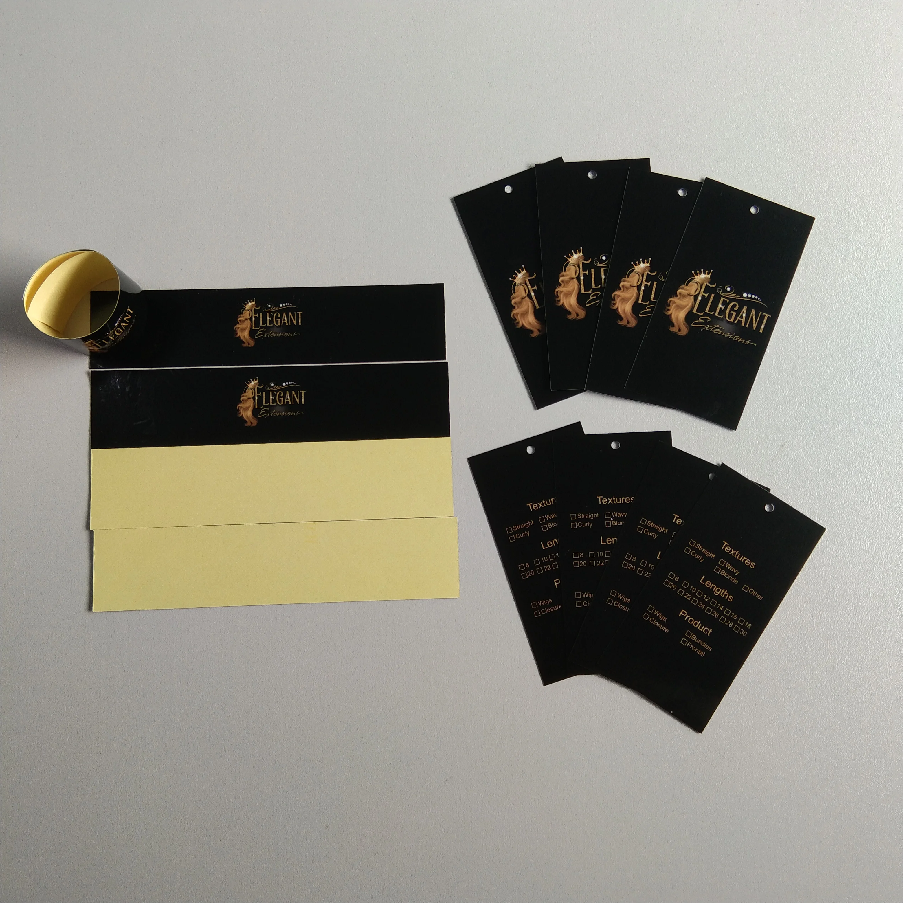 Customizable Hang Tags and Labels for Wigs and Hair Extensions