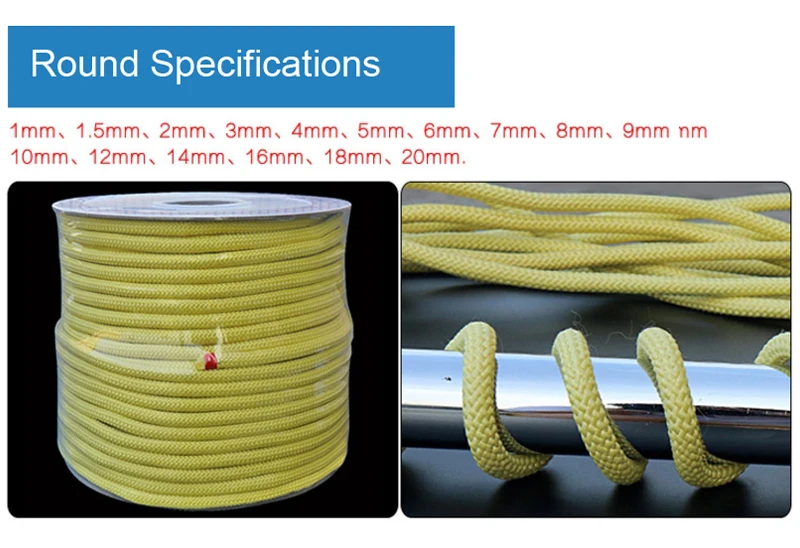 Aramid Fiber Rope with 10mm Diameter - High Temp Resistance