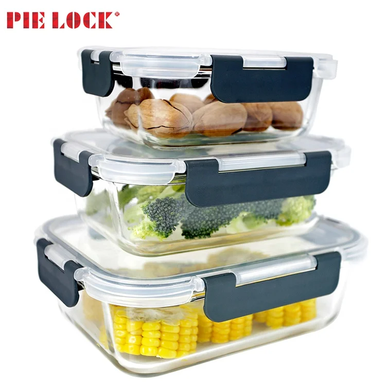 Home Cooking Borosilicate Glass Bento Lunch Box Set With Tritan Lid ...
