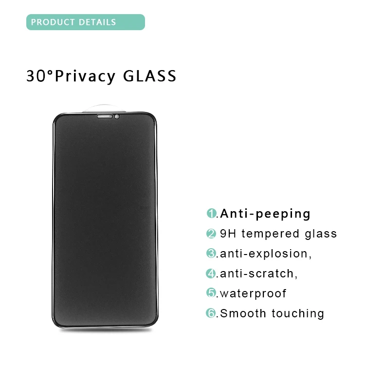 10h Hardness Tempered Glass Private Label Anti Privacy Screen Protector ...
