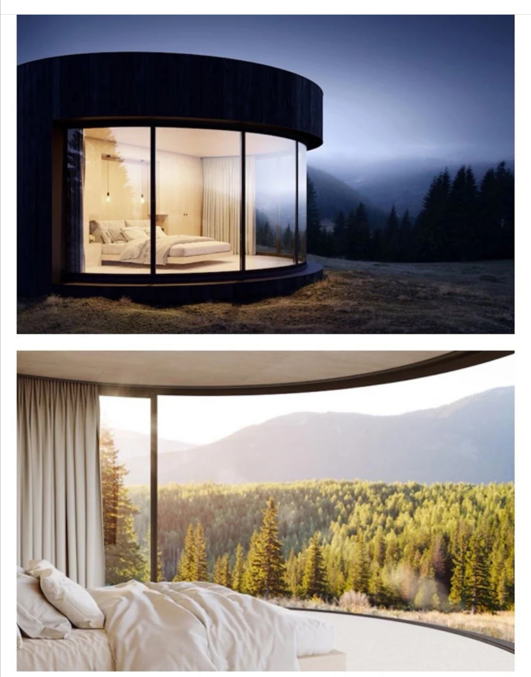 Prefab Round Design House Hotel Accommodation Movable Luxury