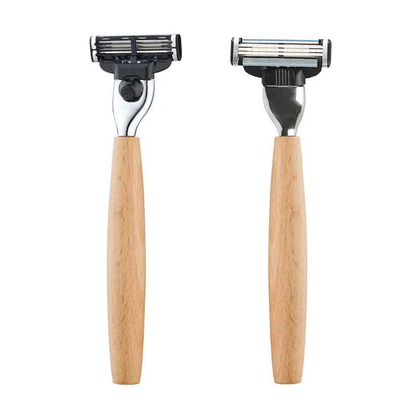 Natural Bamboo Razor Anti-microbial Handle 3 Blade Razor Hotel USE ...