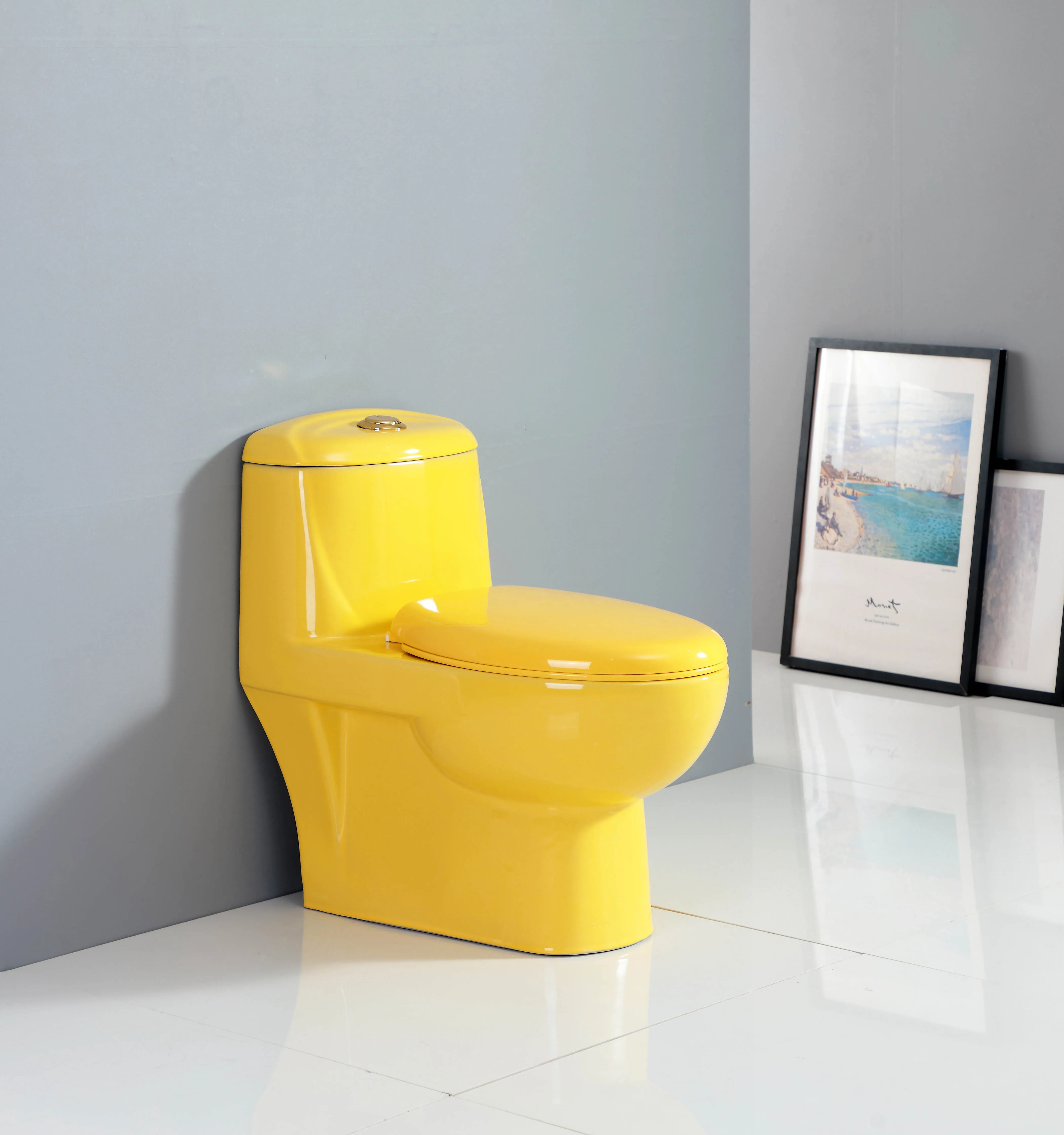 2020 Colorful Wc Washdown Flushing One Piece Ceramic Multicolor Ceramic ...