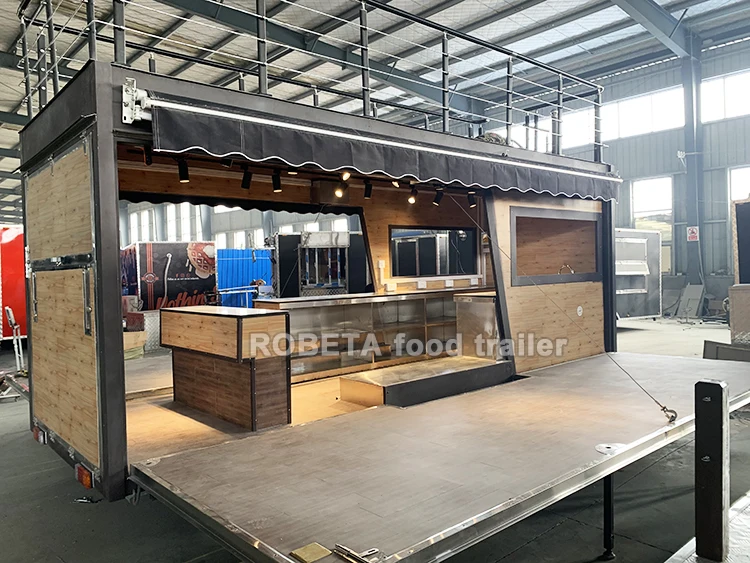 Custom Expandable Mobile Food Truck Trailer with Stairs