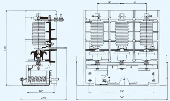 Medium Voltage Vacuum Contactor JCZ5-7.2D/200A 400A 630A 3 Poles