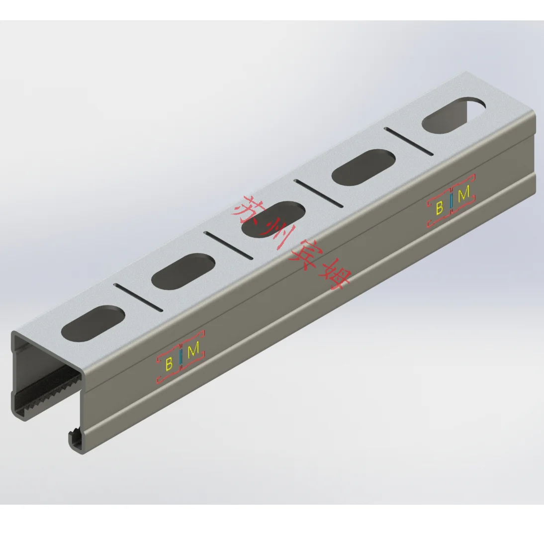 Galvanized Steel Slotted Unistrut C Channel 41 With Stiffener Structure ...