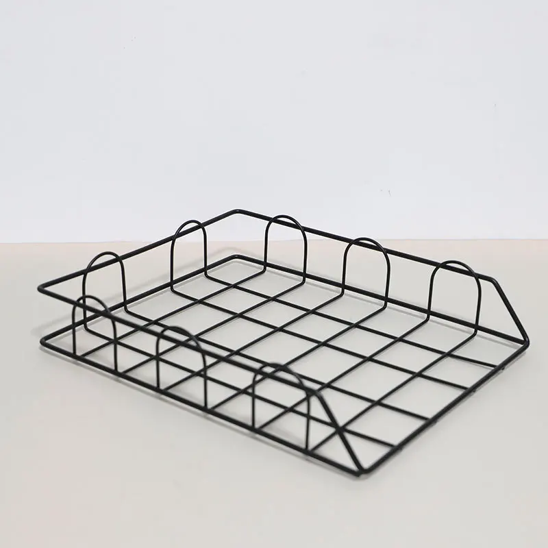 Iron Art Metal File Tray Magazine Organizer Rack Stacked File Organizer ...