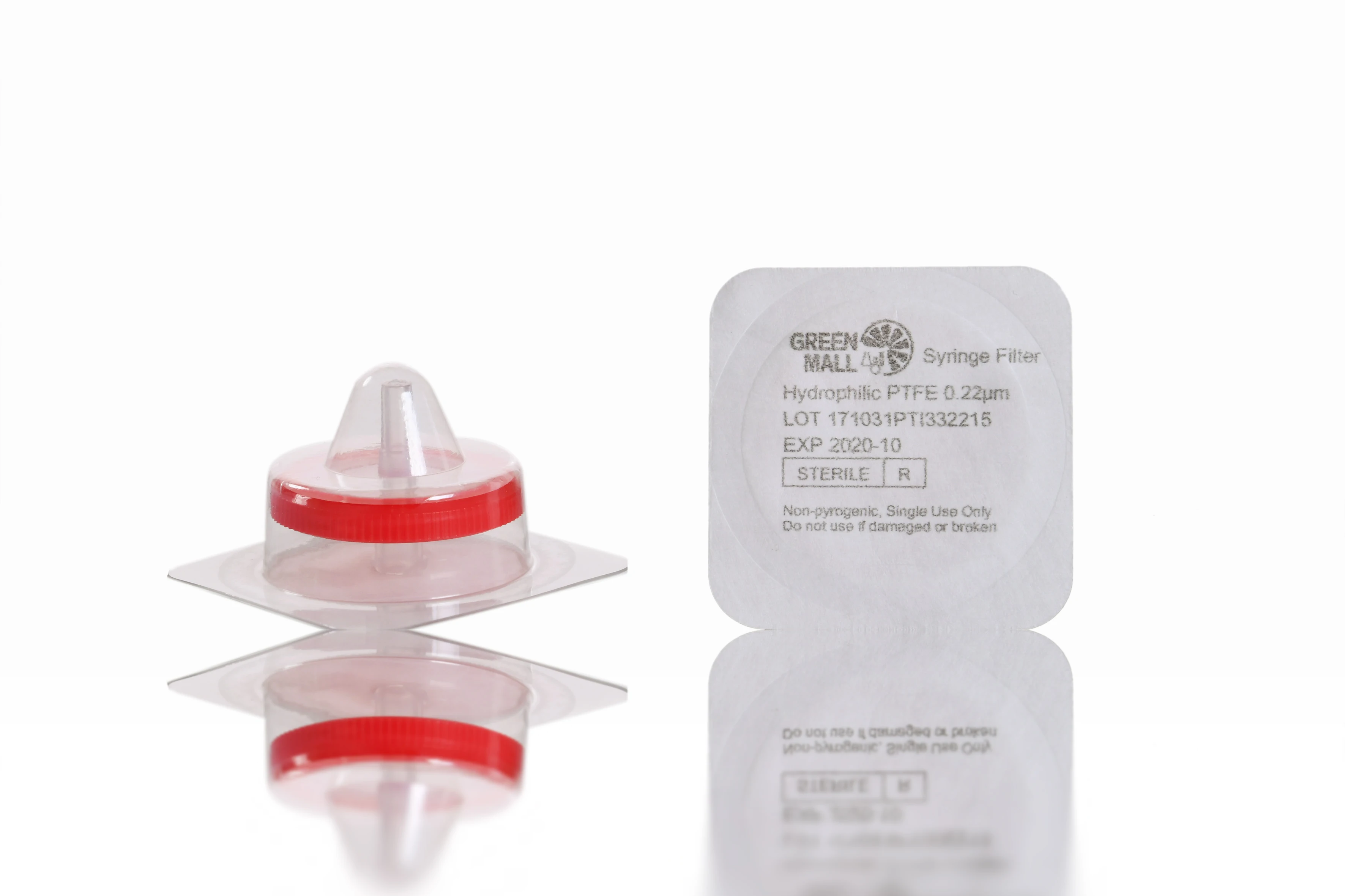 Lab Use Sterilized 25mm 0.22um PTFE Filters - 50pcs/box