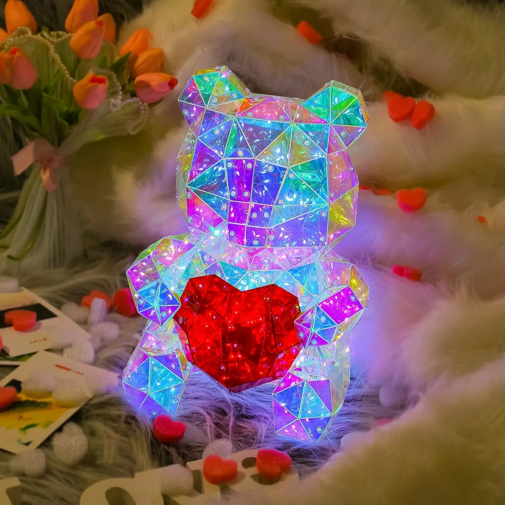 Valentines Day Gift 2023 Led Light Bear Holographic For Women Teddy ...