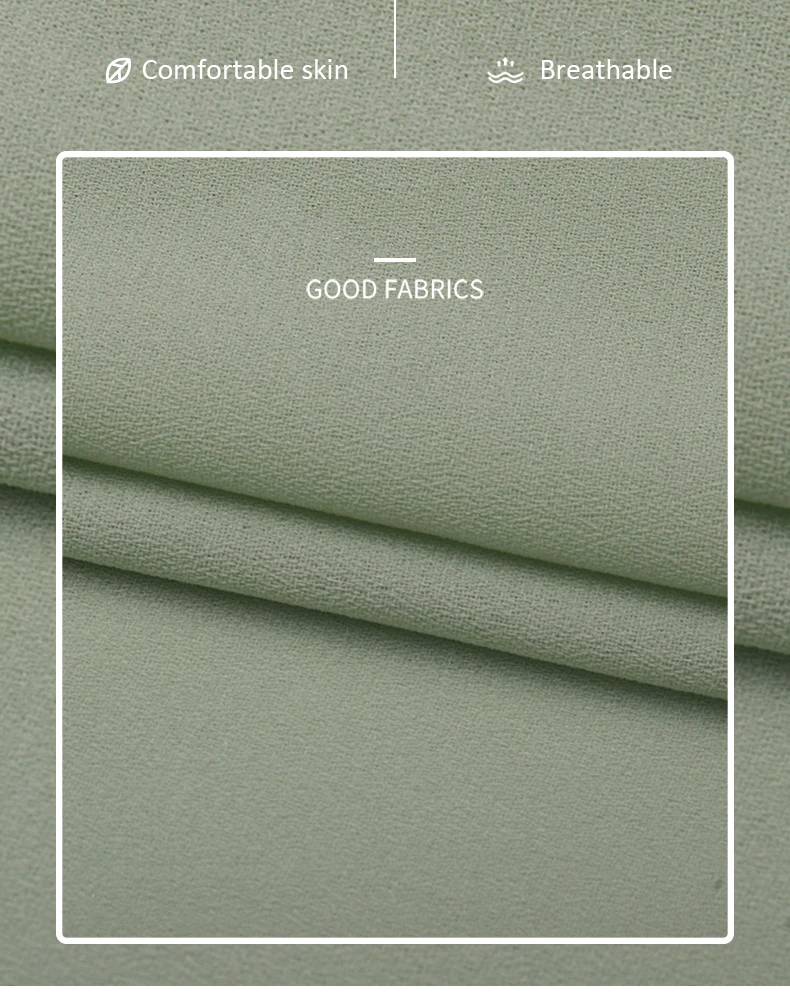 Custom Free Sample Woven Textile Plain Dyed Silk Poly Moss Crepe Fabric ...