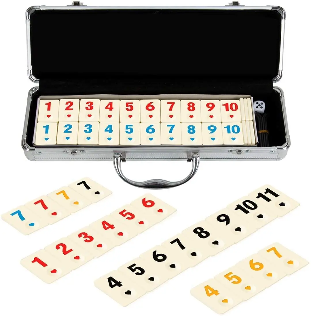 Yinlo 106 Rummy Tiles Game - Portable & Durable Travel Set