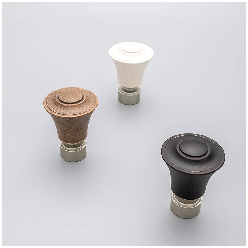 Wholesale Simple Wood Grain Roman Rod Thickened Silent Aluminum Alloy ...