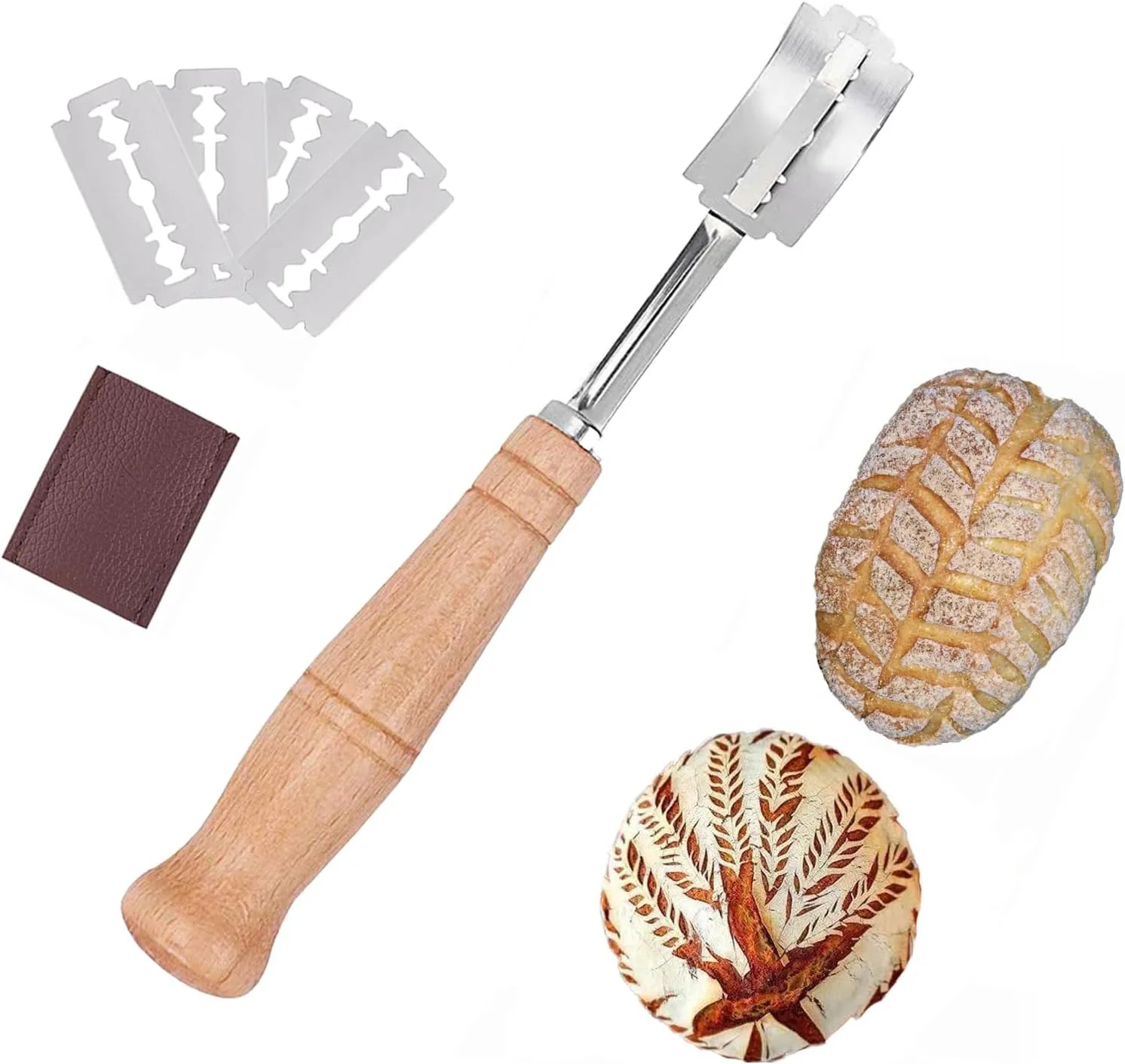 Handcrafted Bread Lame Dough Scoring Tool with 5 Replacement Blades ...