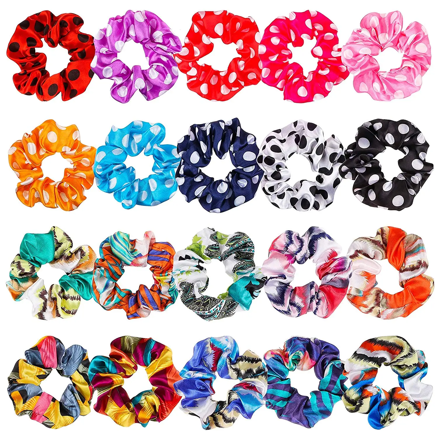 Custom Color or Printing Curly Messy Bun Piece Scrunchie