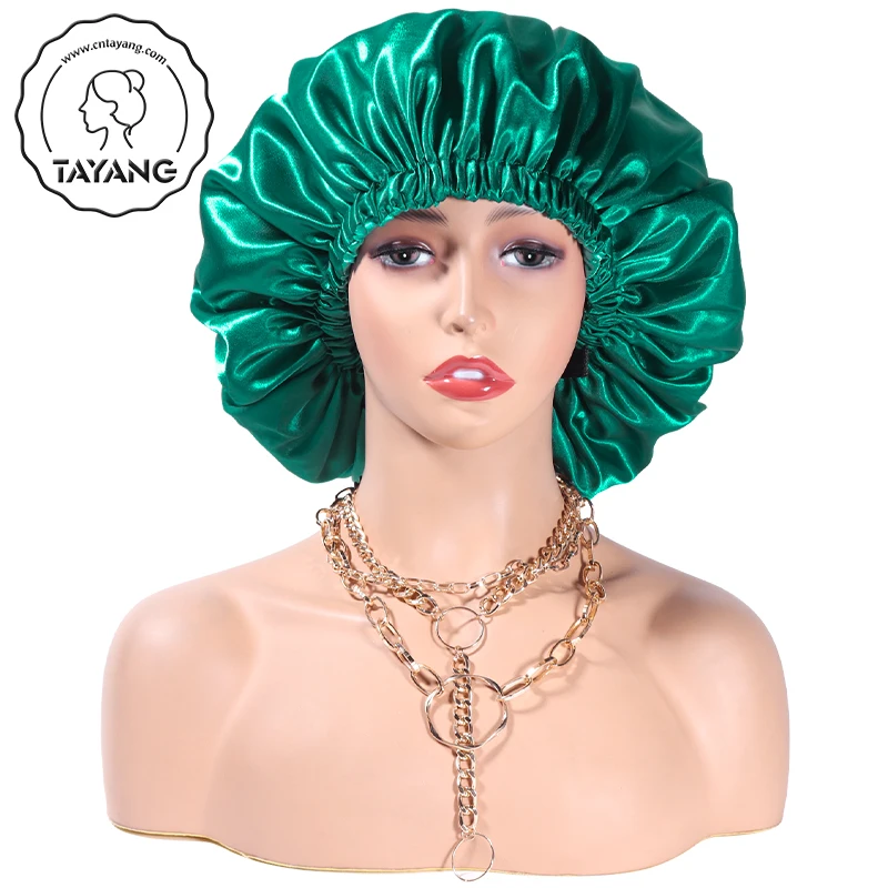Customize Logo Reversible Hair Satin Bonnets Adjustable Double Lined ...
