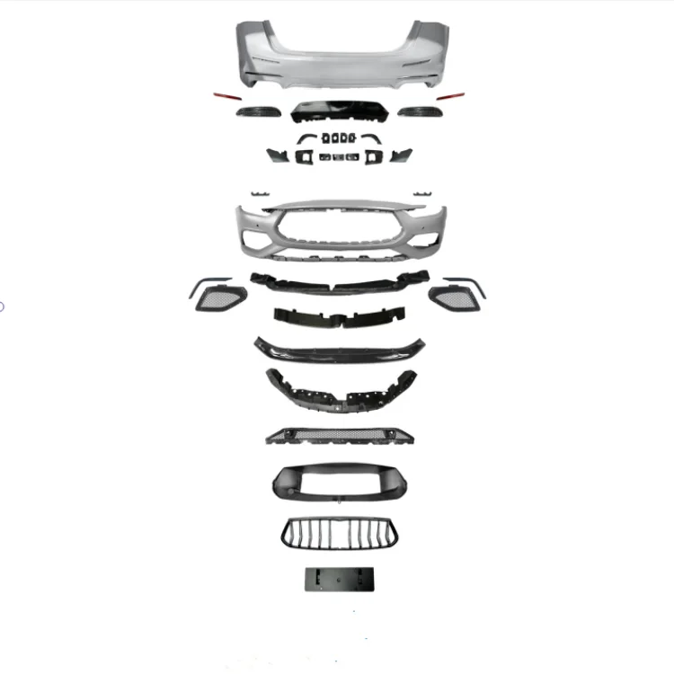高品质汽车车身套件玛莎拉蒂吉卜力改装GTS风格汽车零件车身套件前保险杠扰流板套件| Alibaba.com