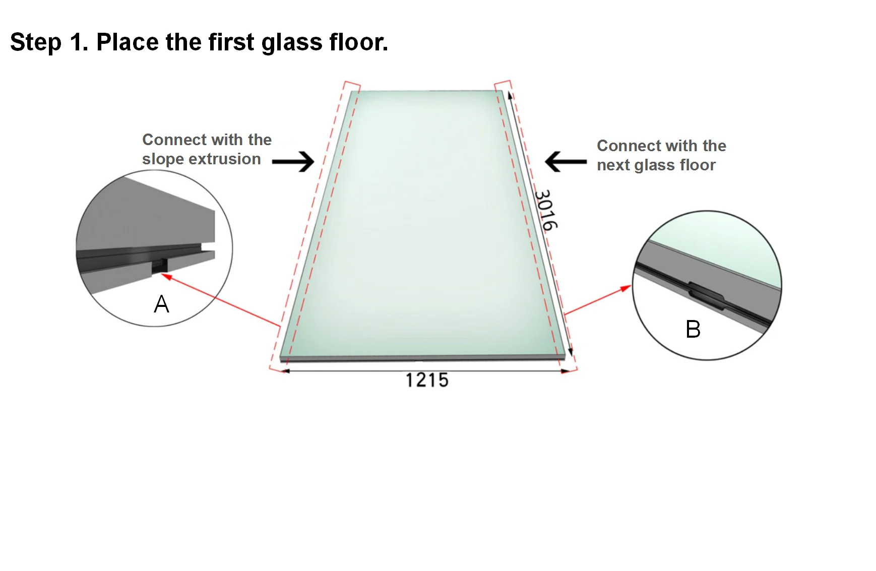 Customized Sizes Deluxe Tempered Glass Floor Exhibition Equipment For ...